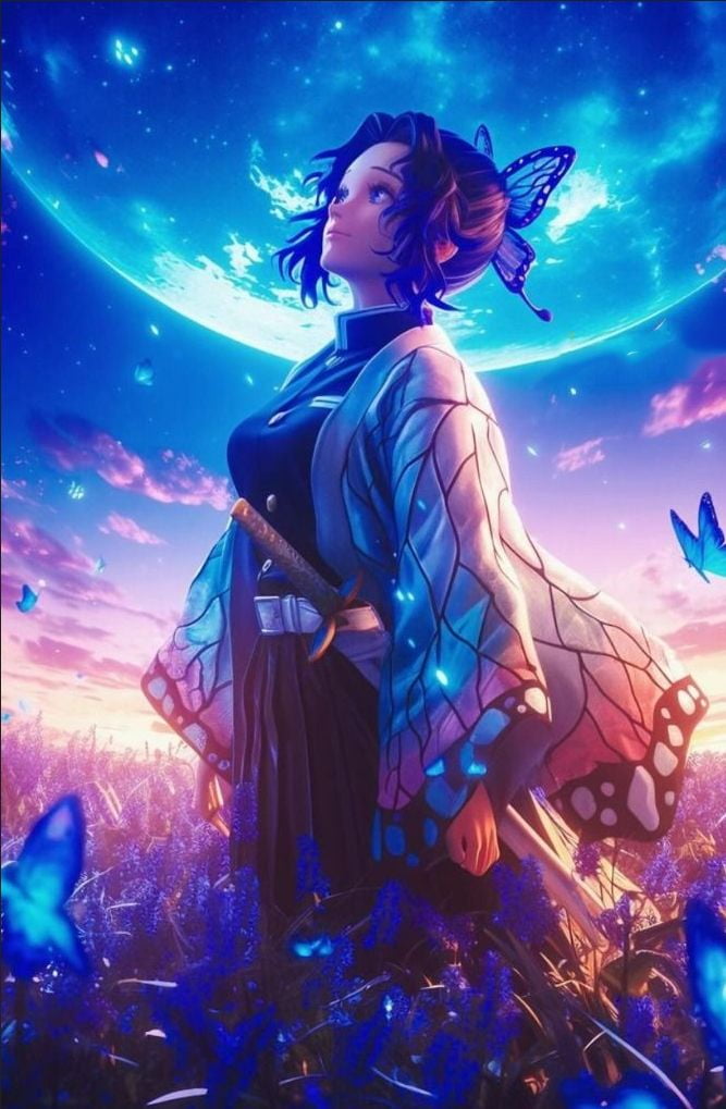 Demon Slayer Diamond Art Painting Kits for Adults, Kochou Shinobu Full ...