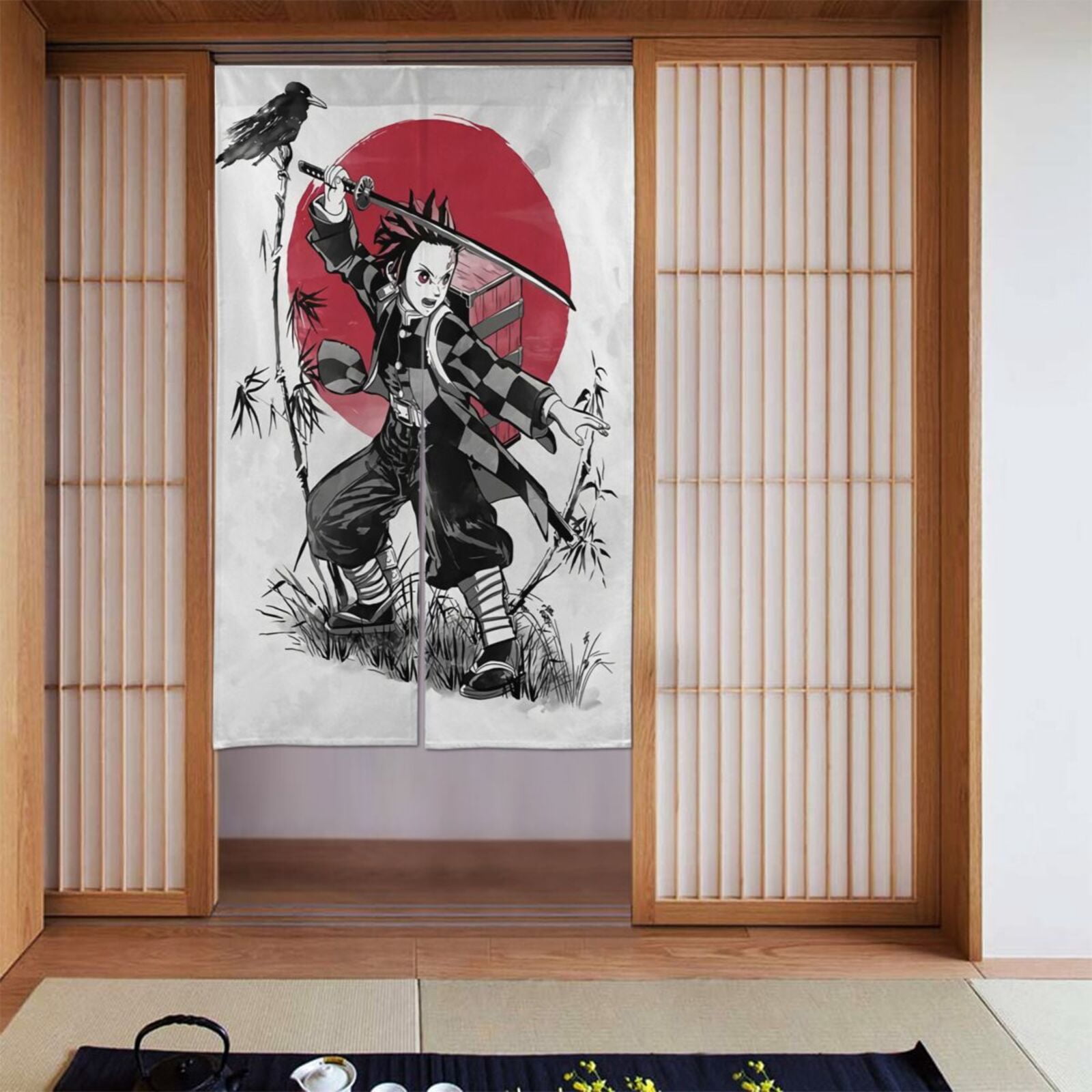 Demon Slayer Door Curtains, Funny 2 Panels Partition Doorway Curtain ...