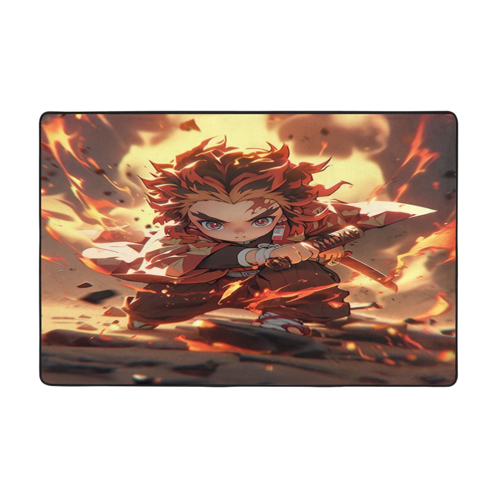 Demon Slayer Door Mat Cartoon Area Rug Yoga Sofa Floor Flannel Door Mat ...