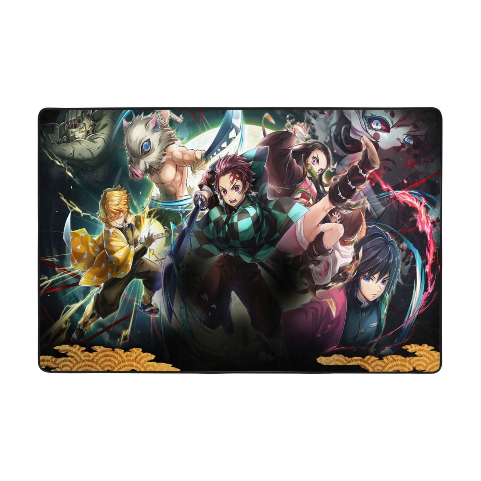 Demon Slayer Door Mat Cartoon Area Rug Yoga Sofa Floor Flannel Door Mat ...
