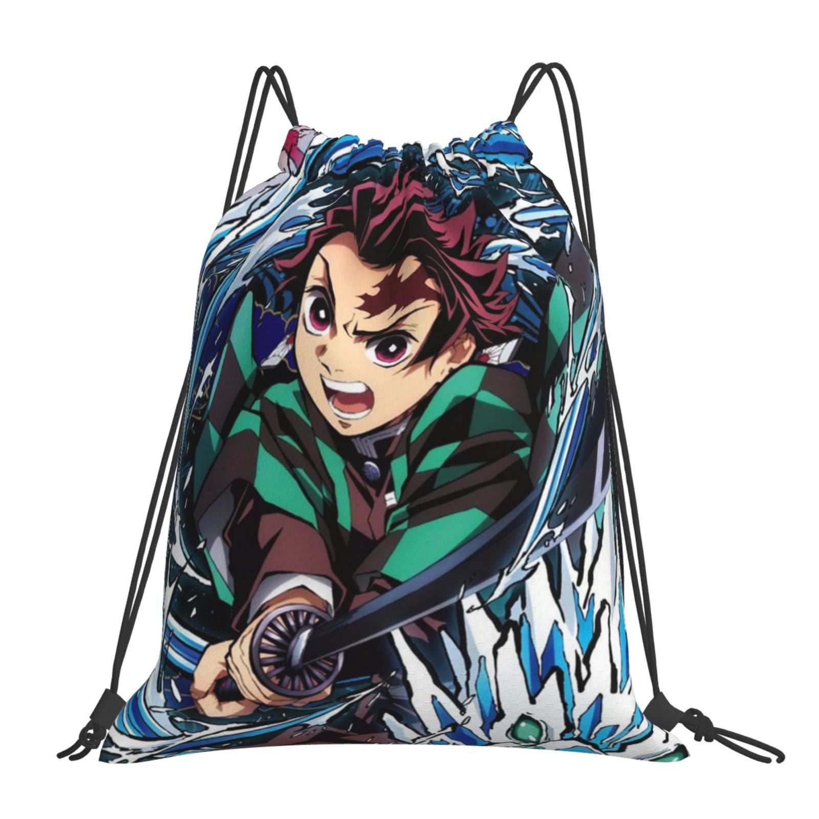 Demon Slayer Drawstring Backpack Simple Sports Gym Bag Draw String Bags ...