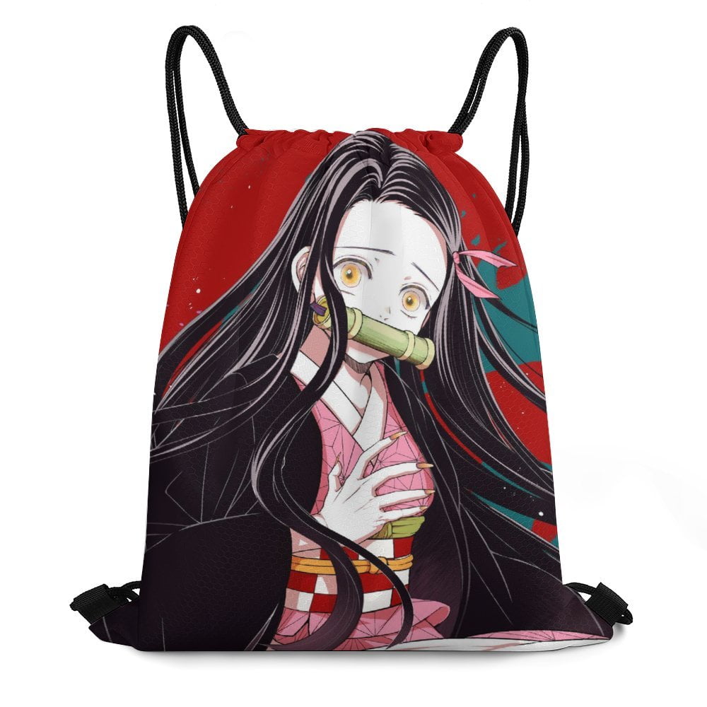 Demon Slayer Drawstring Backpack Sports Gym Bag Water Resistant String ...