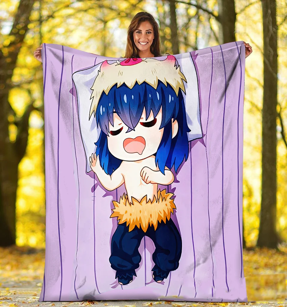Demon Slayer Flannel Birthday Gift Blanket - Washable Sofa Cover ...