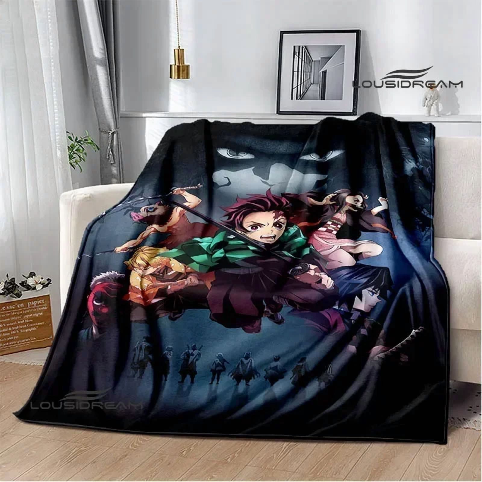 Demon Slayer Flannel Throw Blanket Cartoon Blanket Soft Plush Blankets ...