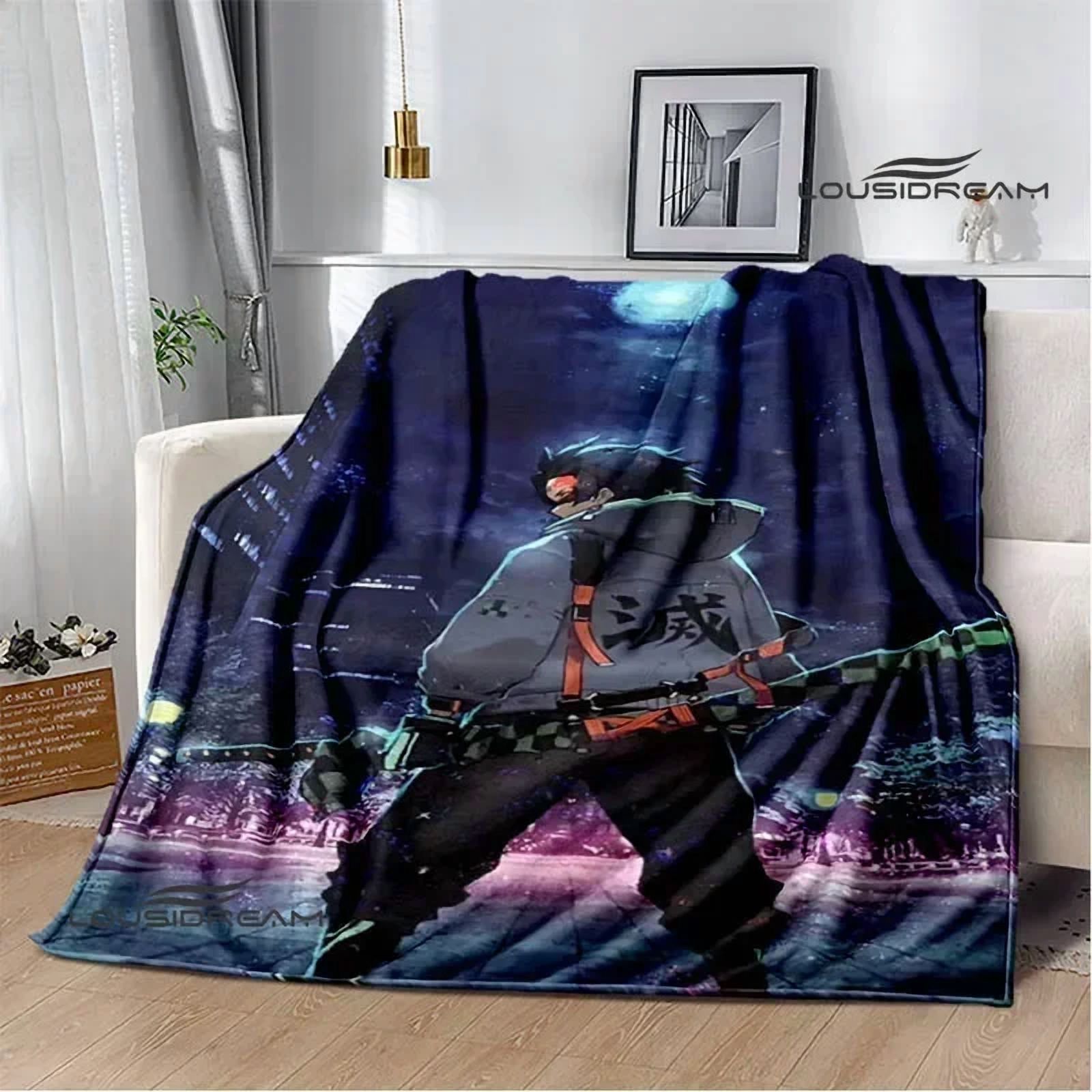 Demon Slayer Flannel Throw Blanket Cartoon Blanket Soft Plush Blankets ...