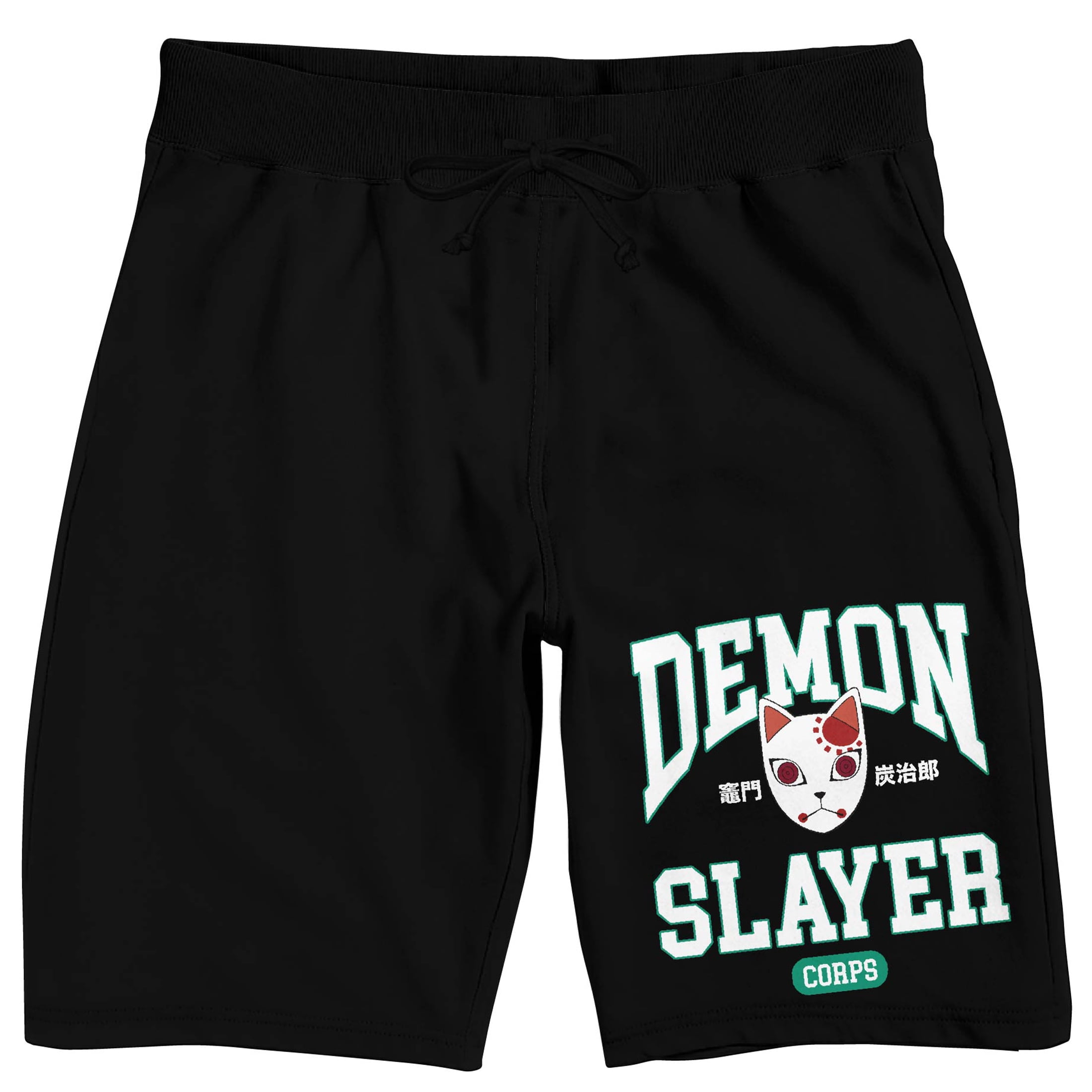 Demon Slayer Fox Warding Mask Men's Black Sleep Pajama Shorts-Medium ...