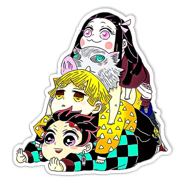 Demon Slayer Gang Cute Kimetsu No Yaiba Sticker Phone Decal Water ...