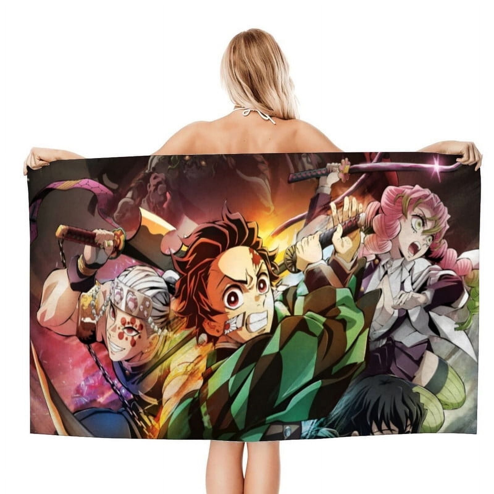 Demon Slayer Gifts Beach Towel for Women Girl Or Boys Birthday Inspired ...