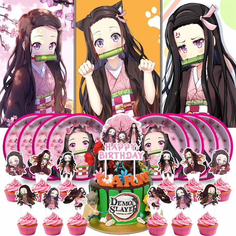 Demon Slayer Girl Nezuko Plates Birthday Party Supplies Decor ...