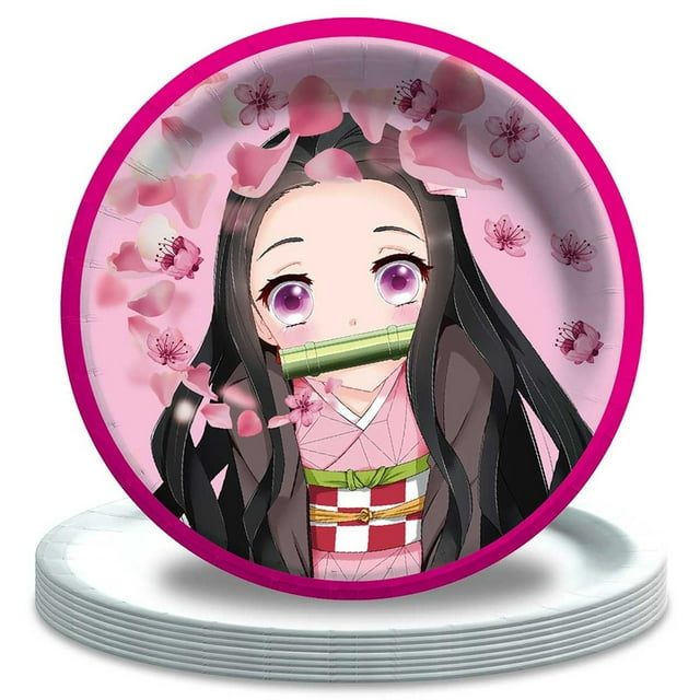 Demon Slayer Girl Nezuko Plates Party Supplies Birthday Decorations ...