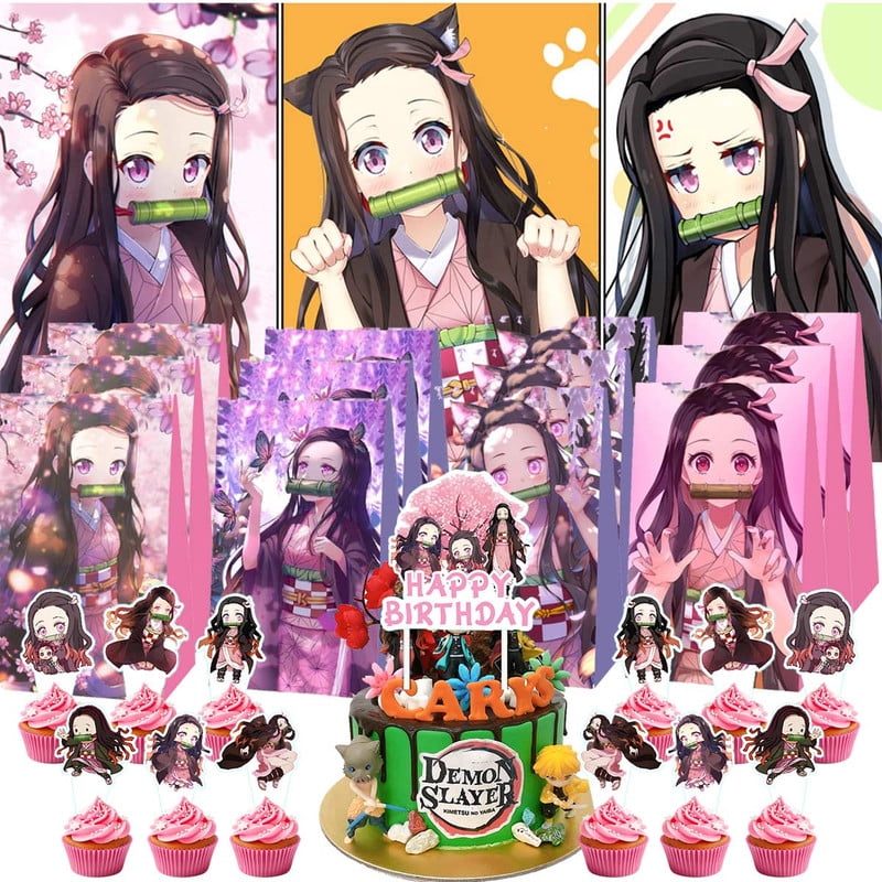 Demon Slayer Girl Nezuko Treat Bags Candy Decorations Party Favor ...
