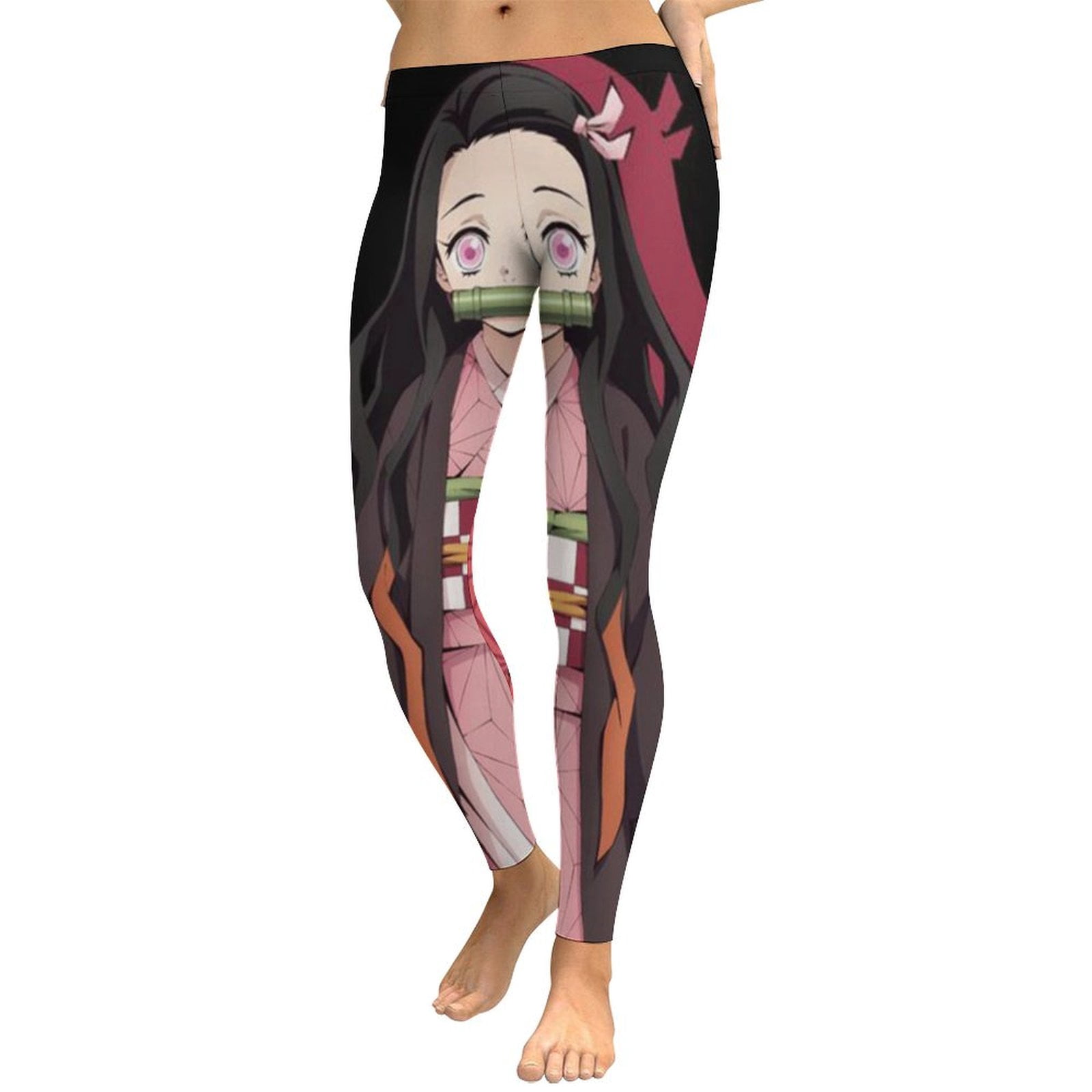 Demon Slayer Girl Nezuko Women's Yoga Pants High Waisted Tummy Control ...