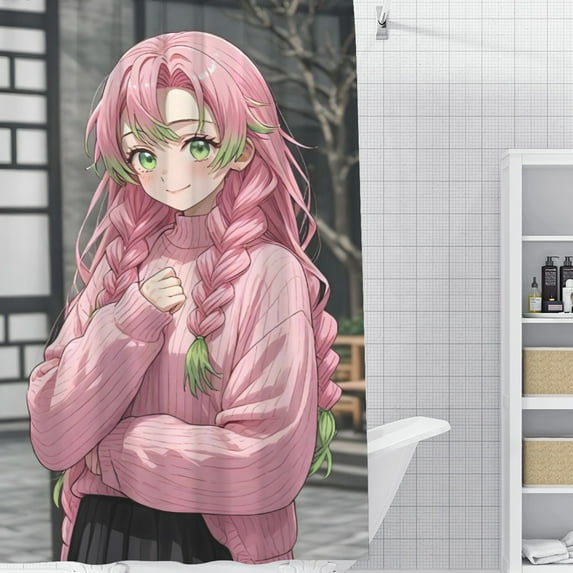 Demon Slayer Girl Shower Curtain 59*71 Inches Waterproof And Durable ...