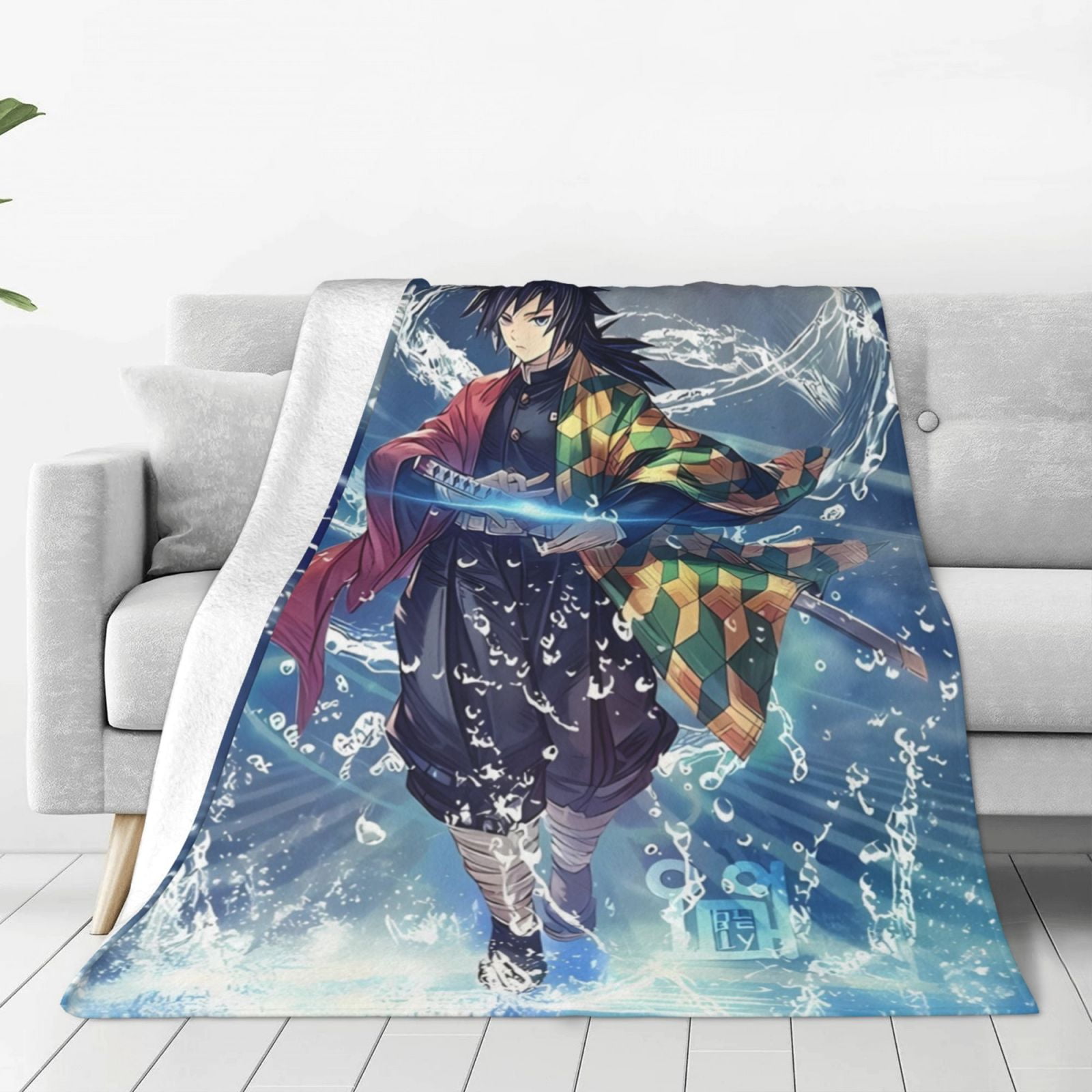Demon Slayer Giyu Tomioka Throw Blanket Couch Bed Sofa Soft Lightweight ...