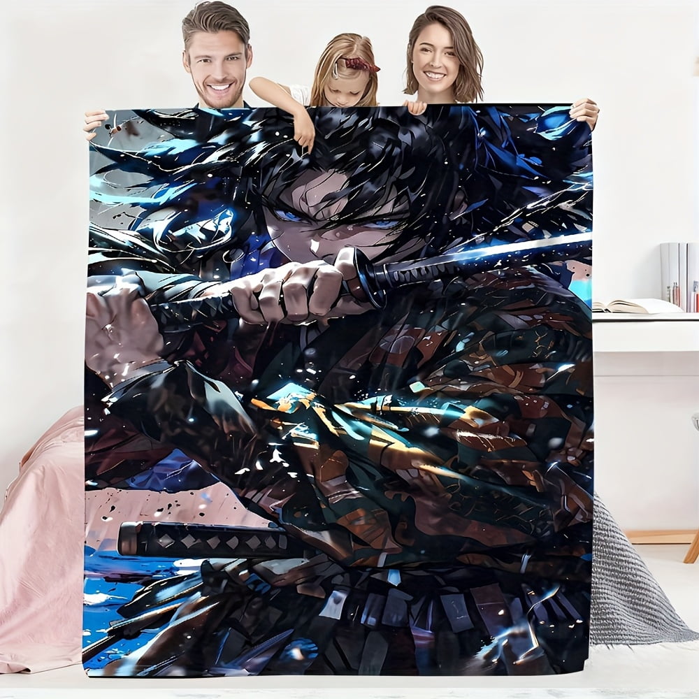 Demon Slayer Giyu Tomioka Water Breathing Flannel Blanket - Anime Throw ...