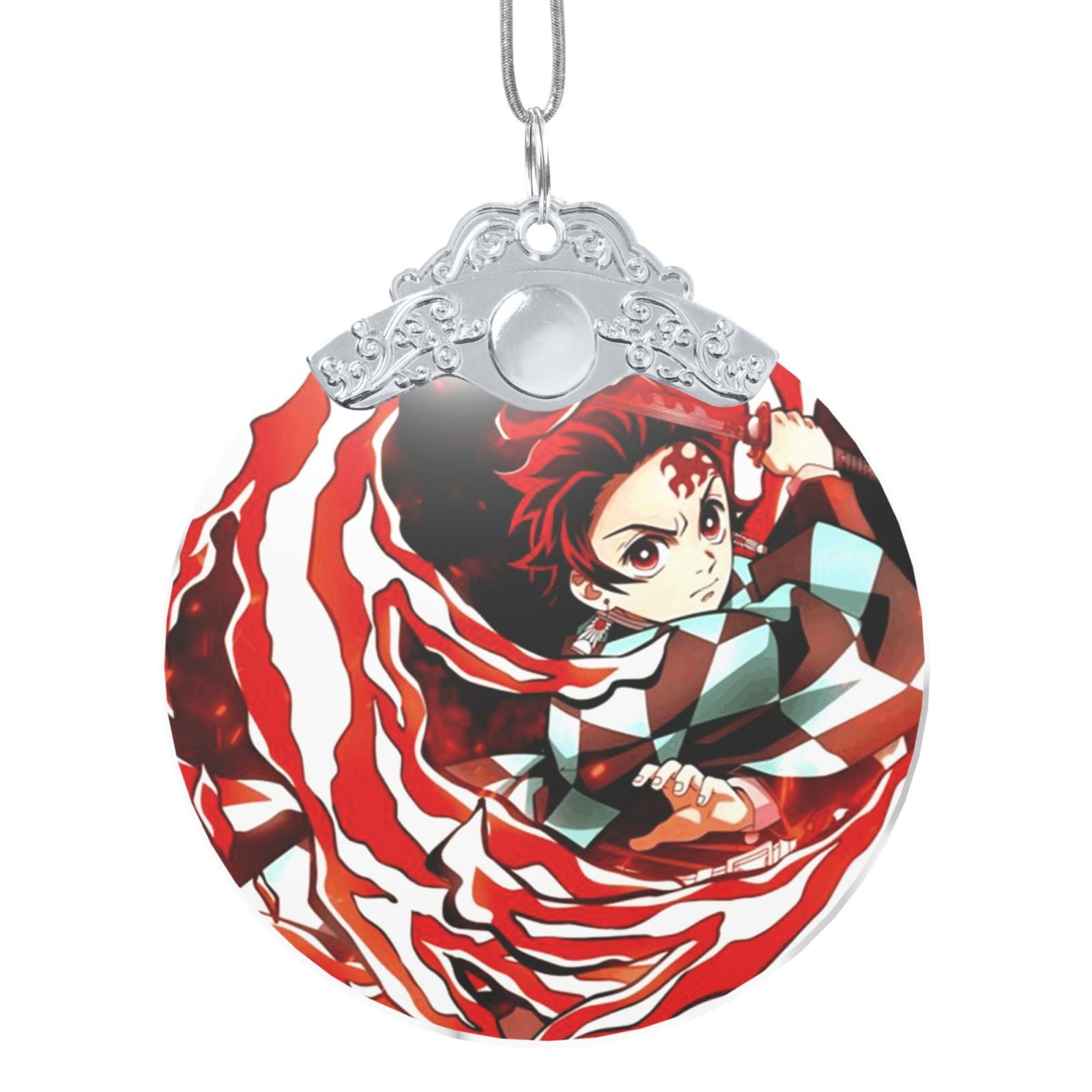 Demon Slayer Glass Round Pendant Christmas Decoration Ornament For ...