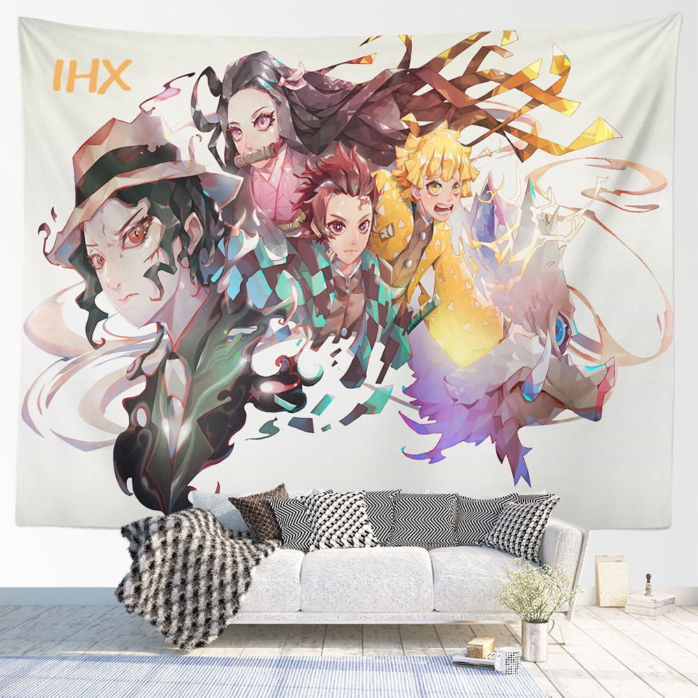Demon Slayer Happy Birthday Party Backdrop, Baby Shower Cake Table ...