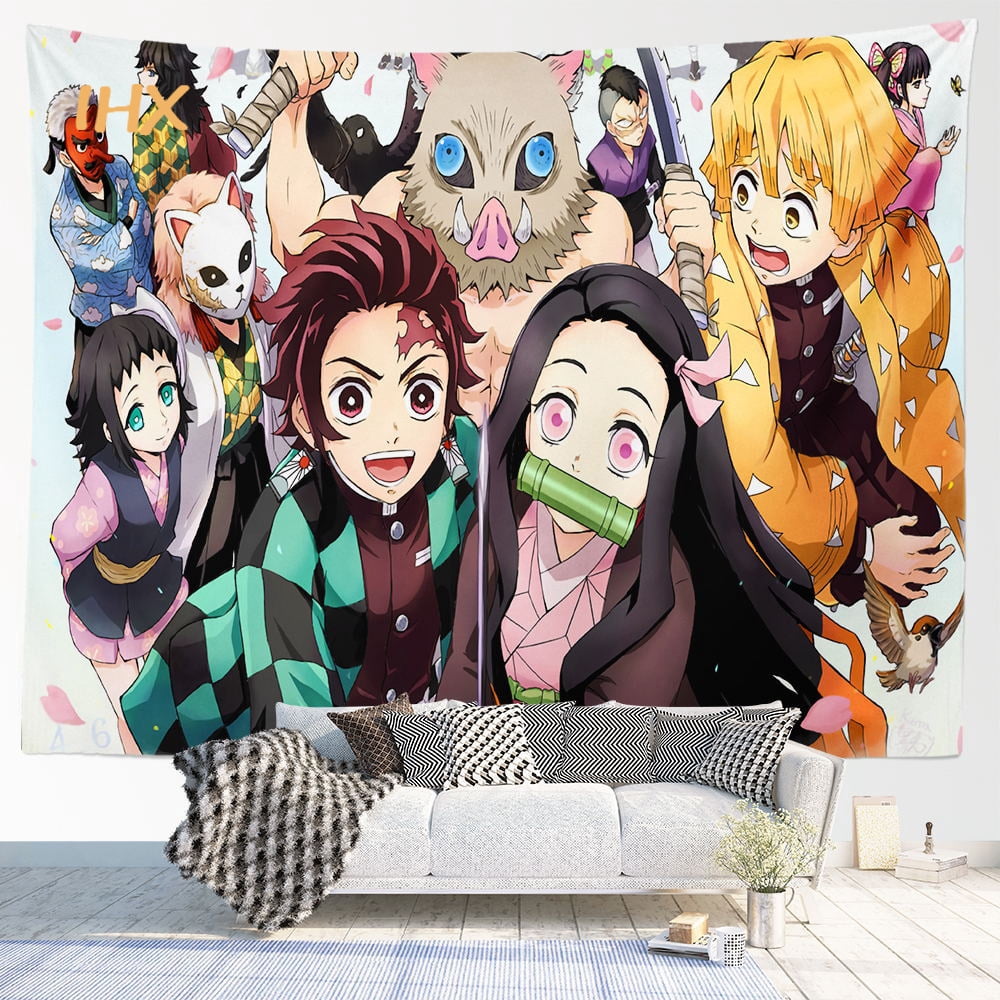 Demon Slayer Happy Birthday Party Backdrop, Baby Shower Cake Table ...