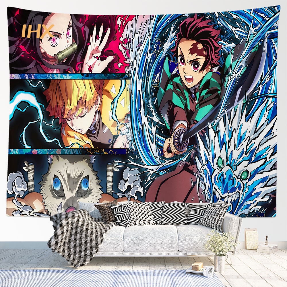 Demon Slayer Happy Birthday Party Backdrop, Baby Shower Cake Table ...