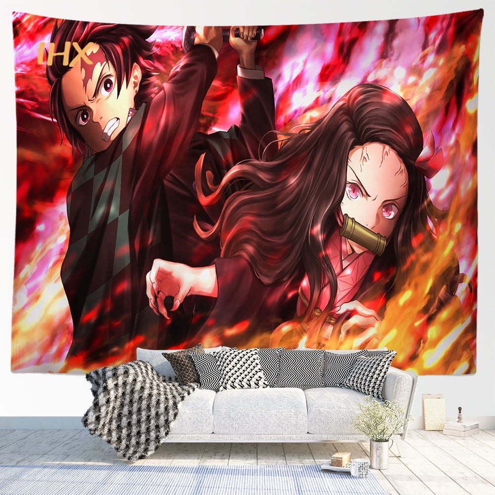 Demon Slayer Happy Birthday Party Backdrop, Baby Shower Cake Table ...