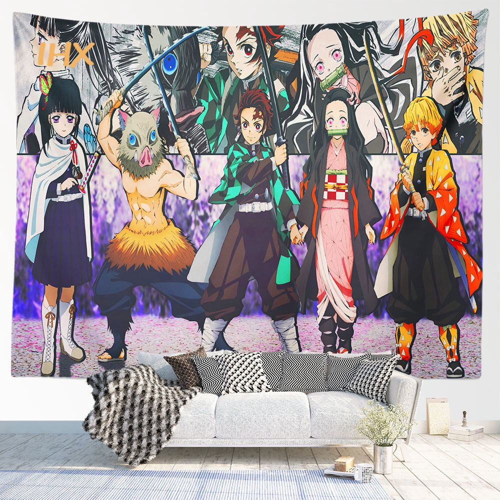 Demon Slayer Happy Birthday Party Backdrop, Baby Shower Cake Table ...