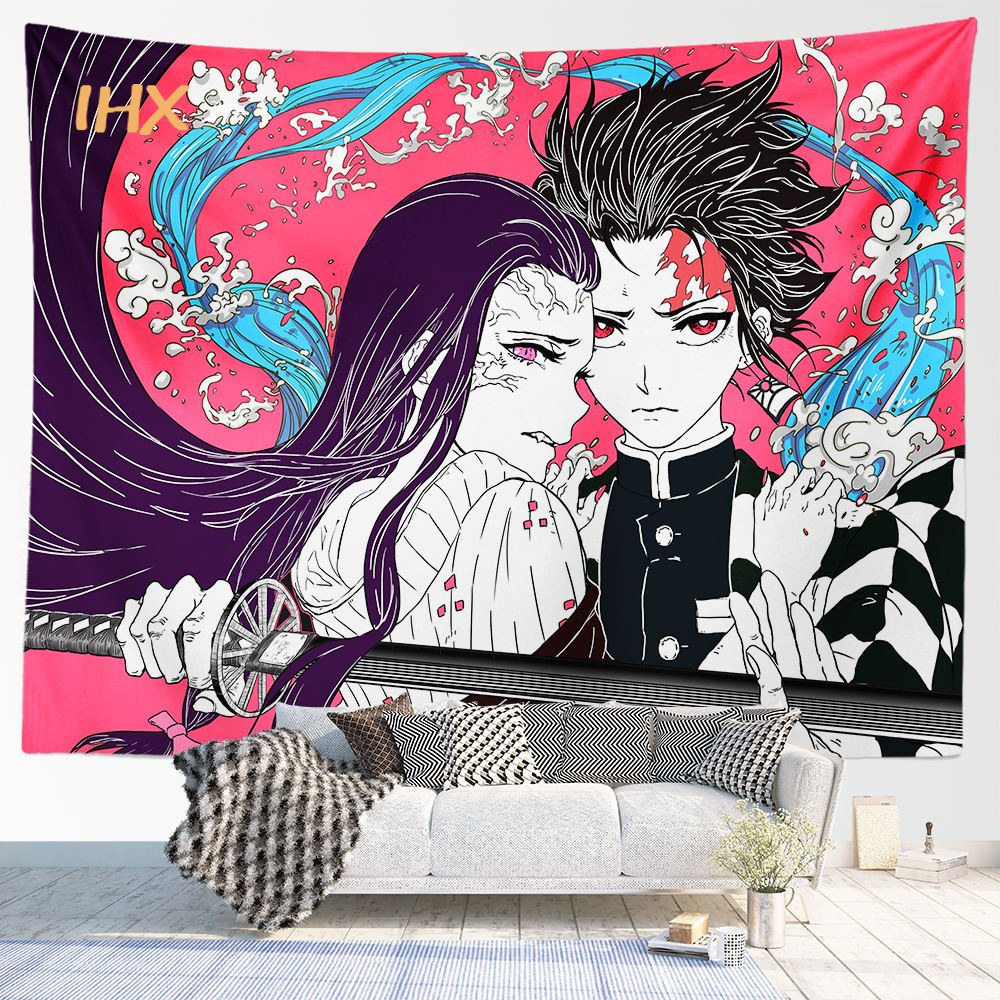 Demon Slayer Happy Birthday Party Backdrop, Baby Shower Cake Table ...