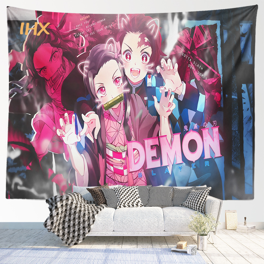 Demon Slayer Happy Birthday Party Backdrop, Baby Shower Cake Table ...