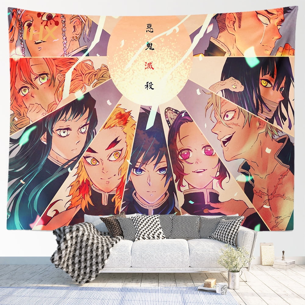 Demon Slayer Happy Birthday Party Backdrop, Baby Shower Cake Table ...