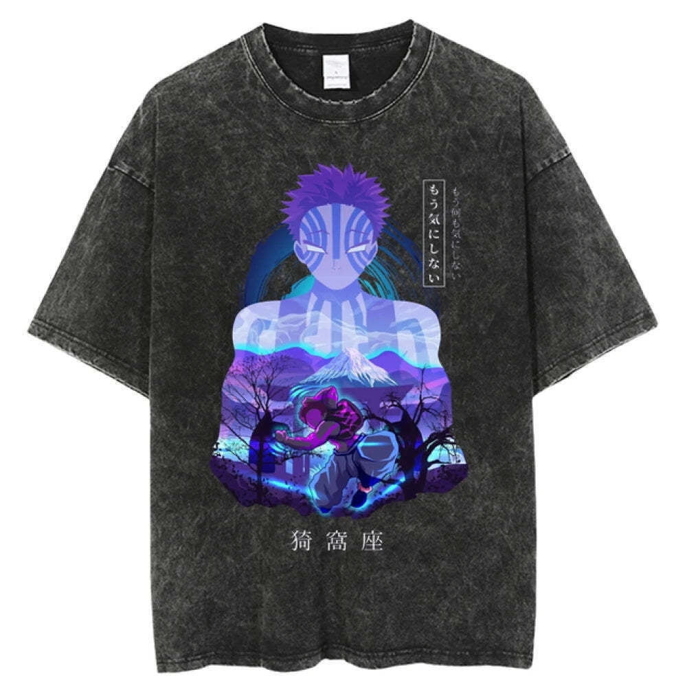 Demon Slayer Hashira/Upper Moon Oversized Washed T-Shirt (Variants ...