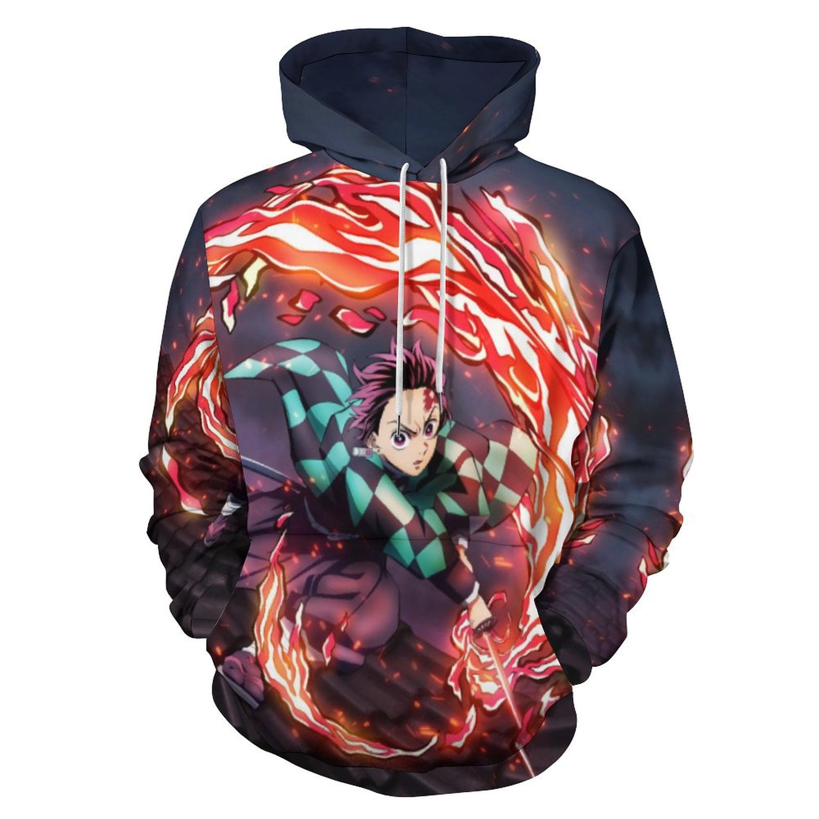 Demon Slayer Hoodie 3D Print Pullover Hooded Long Sleeve Sweatshirts ...