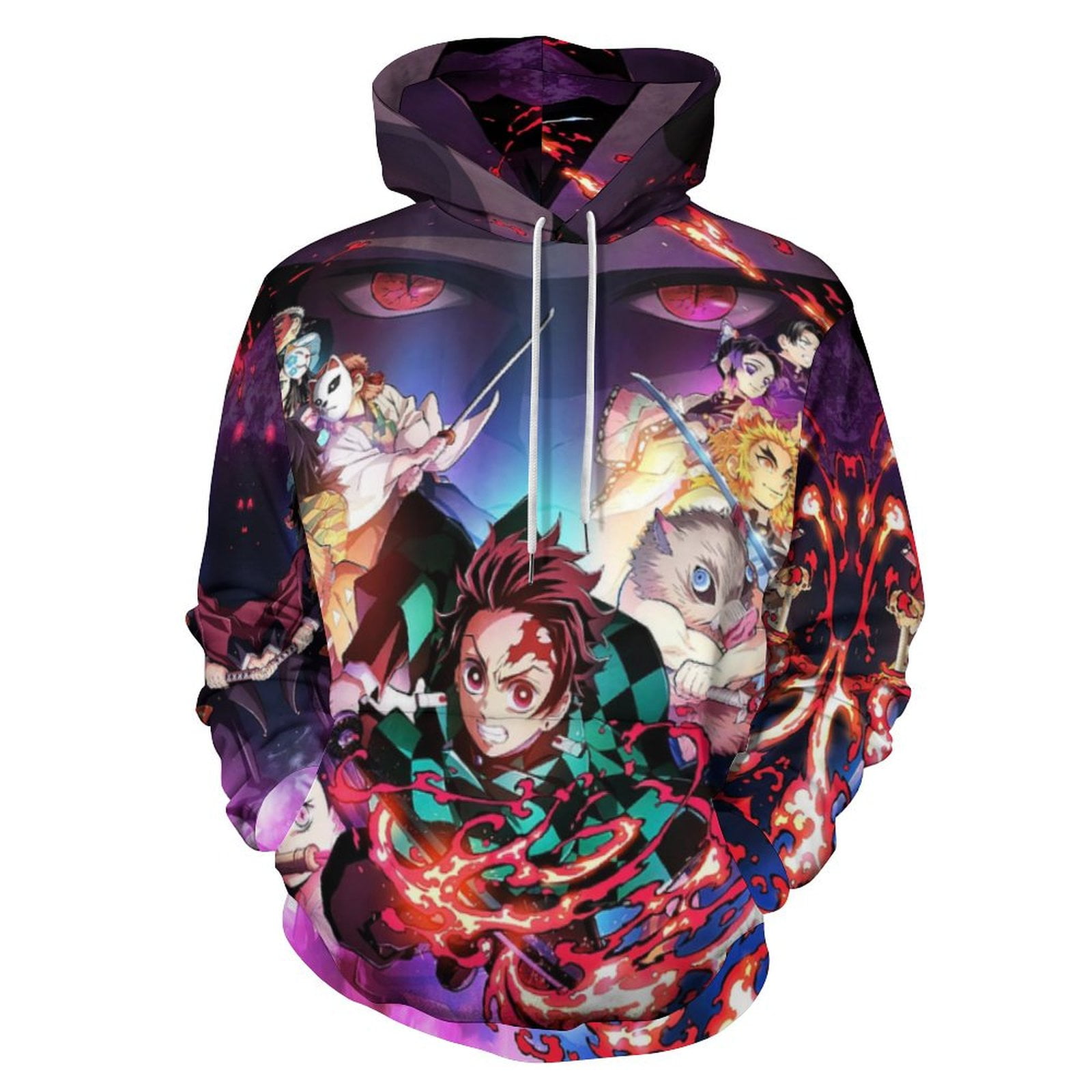Demon Slayer Hoodie 3D Print Pullover Hooded Long Sleeve Sweatshirts ...