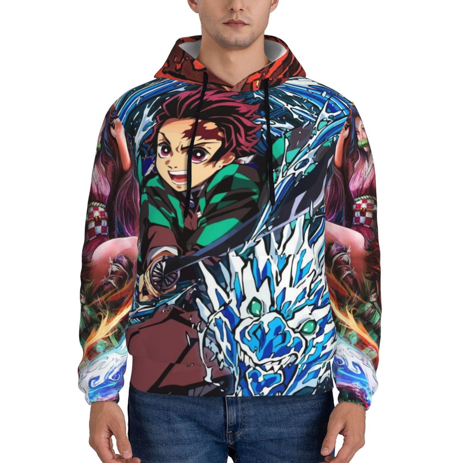 Demon Slayer Hoodie 3D Printed Anime Hooded Sports Sweatshirt Tops ...