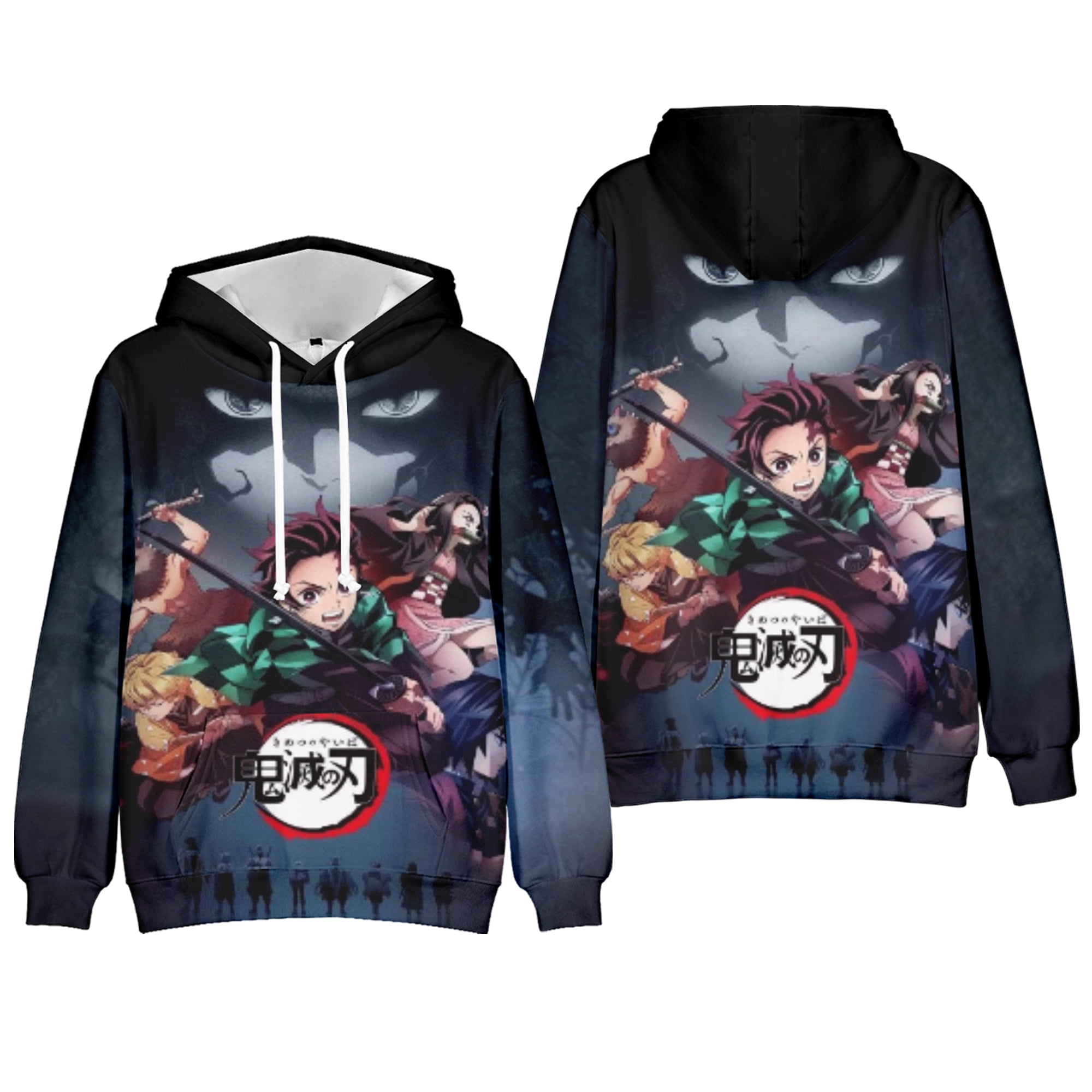 Demon Slayer Hoodie Anime Kimetsu No Yaiba Sweatshirt Pullover Long ...