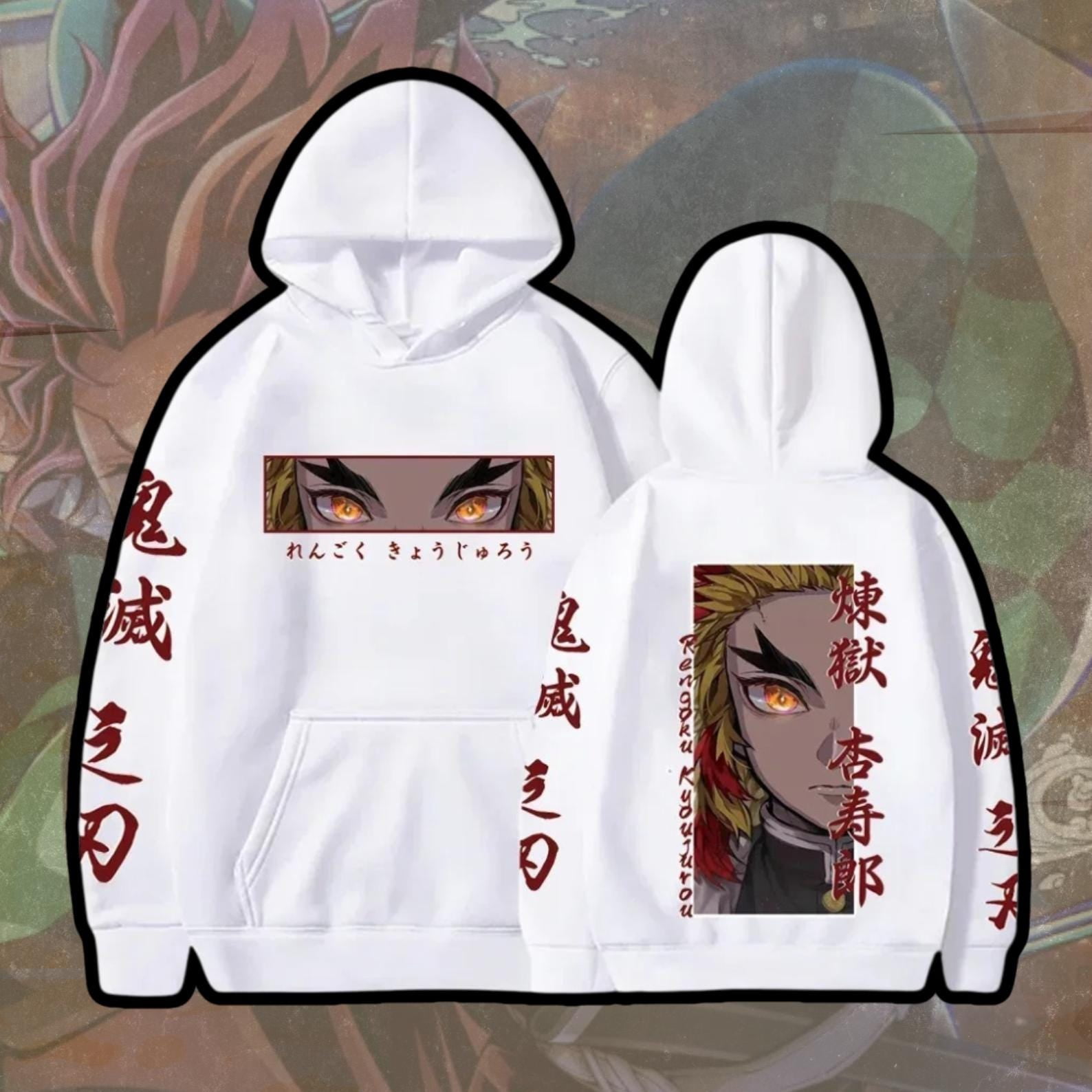 Demon Slayer Hoodie, Rengoku Kyoujurou Eyes Graphic Sweatshirt, Unisex ...