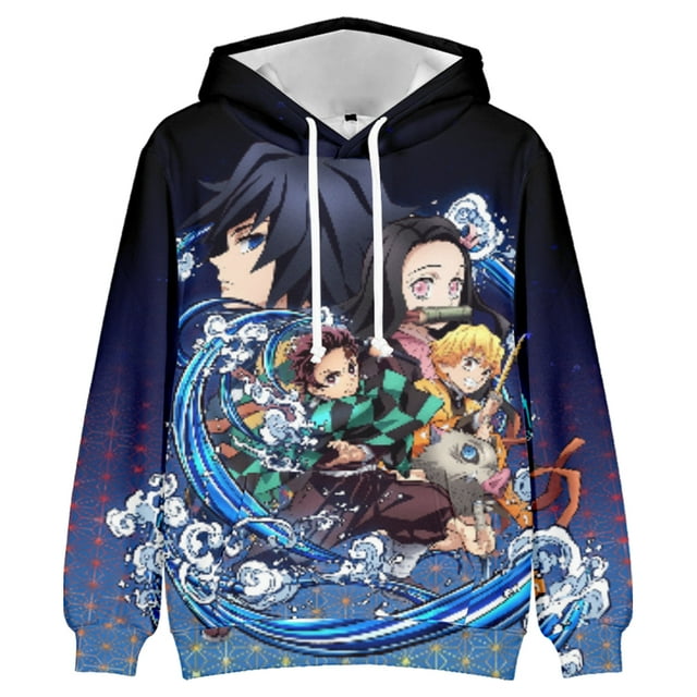Demon Slayer Hoodies Men Harajuku Cartoon Kimetsu No Yaiba Printing ...