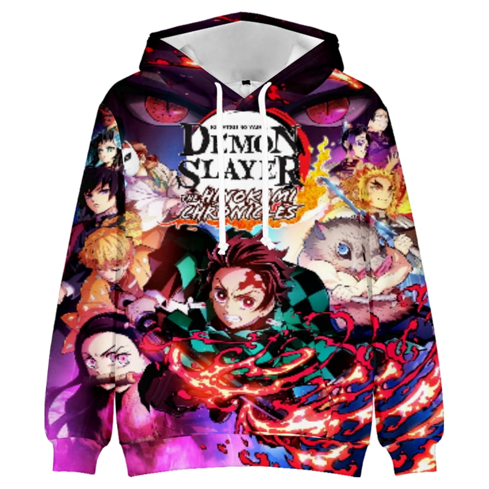 Demon Slayer Hoodies Men Harajuku Cartoon Kimetsu No Yaiba Printing ...