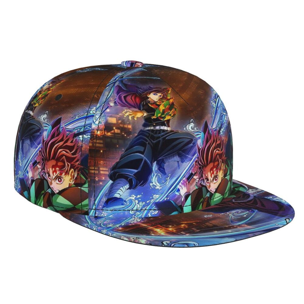 Demon Slayer Infinity Castle Adjustable Flat Brim Baseball Cap Snapback ...