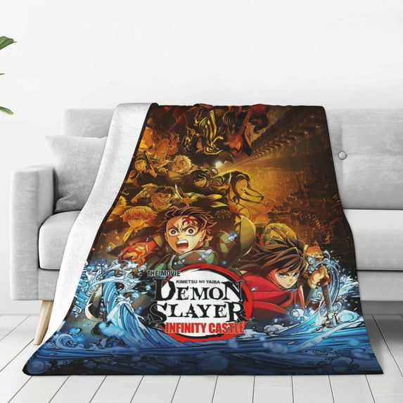 Demon Slayer Infinity Castle Soft Lightweight Bed Blankets Plush Fuzzy ...