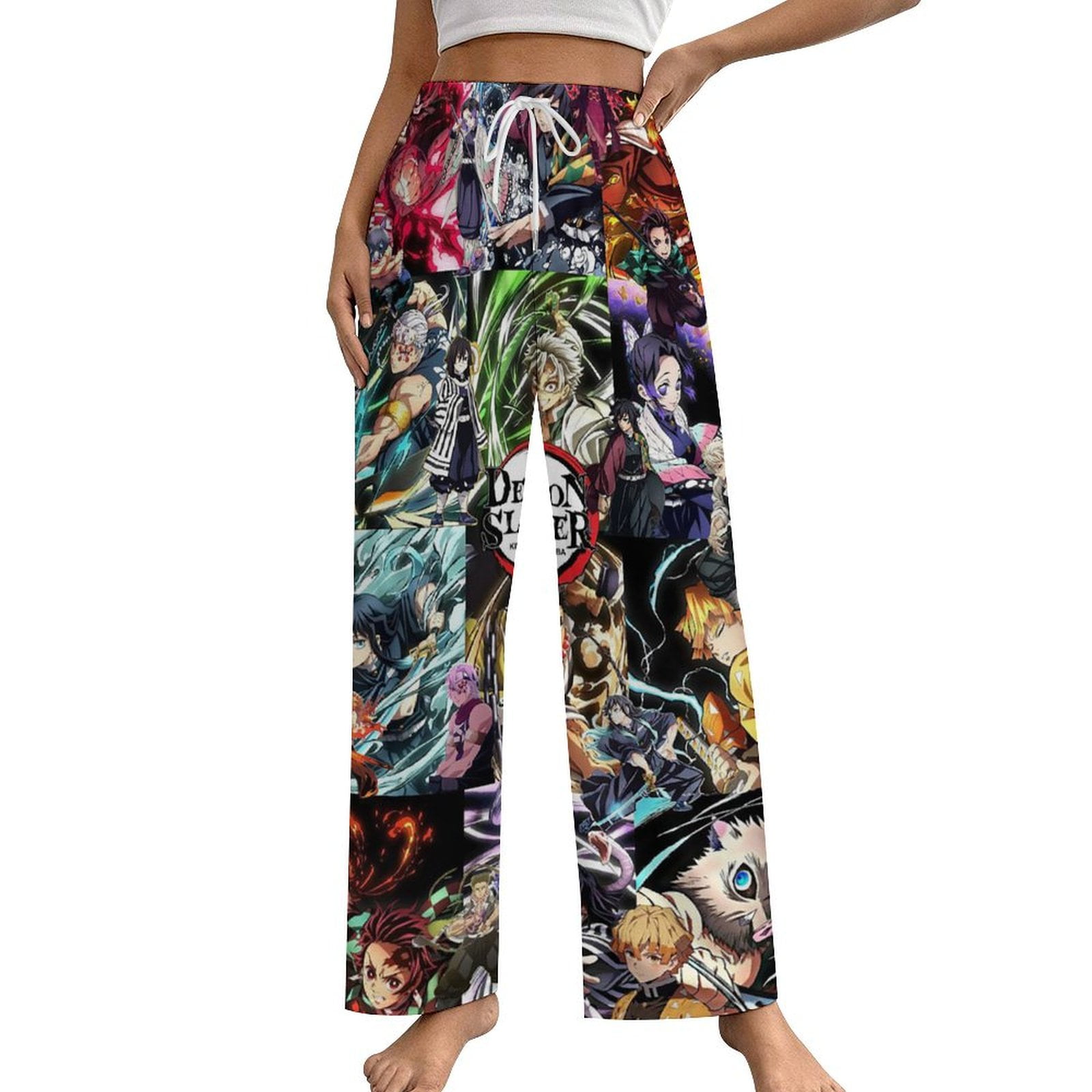 Demon Slayer Infinity Castle Women Pajama Suit Sleepwear Long Pants ...