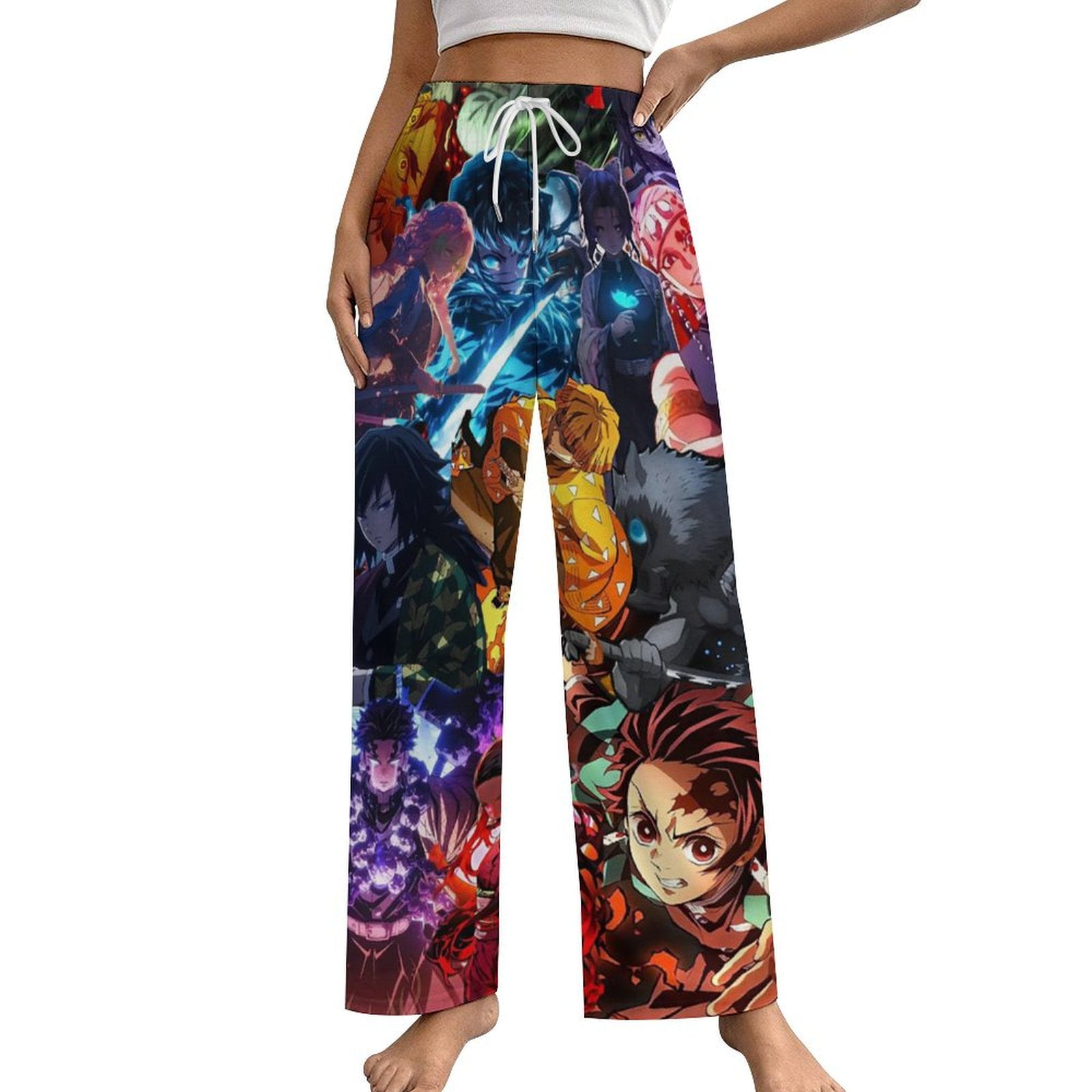 Demon Slayer Infinity Castle Women Pajama Suit Sleepwear Long Pants ...