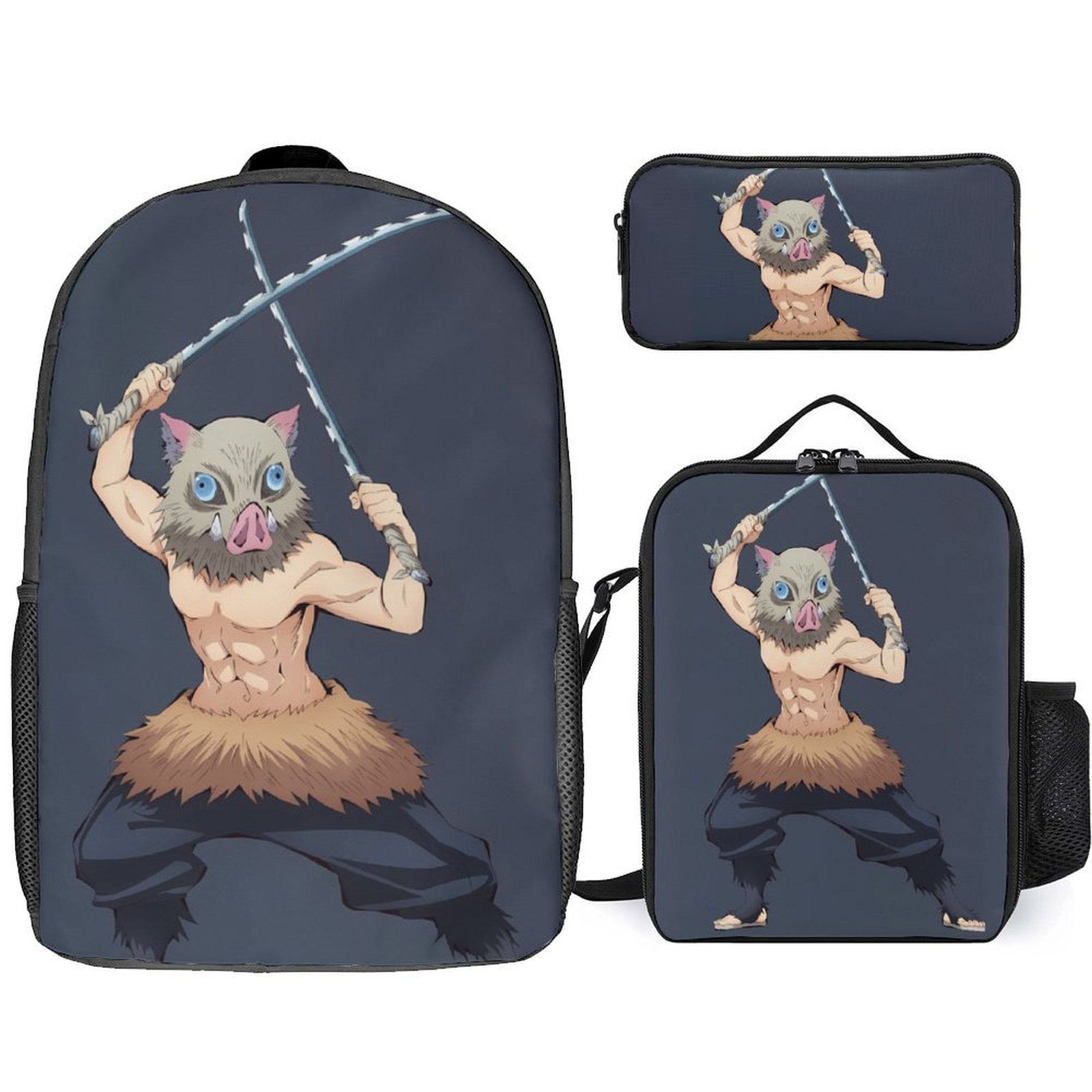 Demon Slayer Inosuke Hashibira 3 Piece Backpack Set with Lunch Bag ...