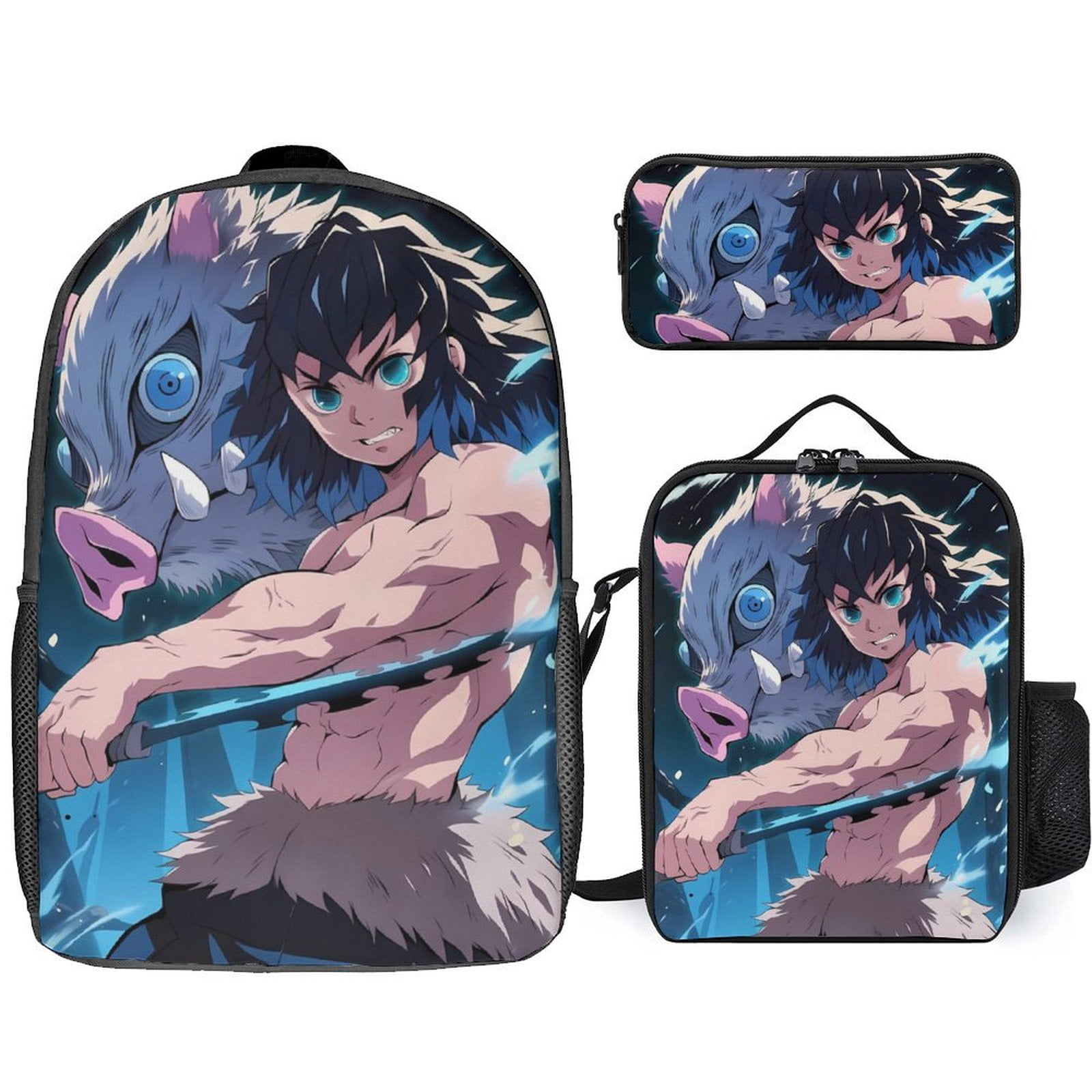 Demon Slayer Inosuke Hashibira 3 Piece Backpack Set with Lunch Bag ...