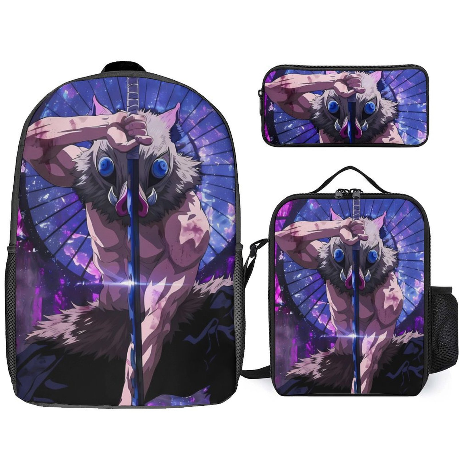 Demon Slayer Inosuke Hashibira 3 Piece Backpack Set with Lunch Bag ...