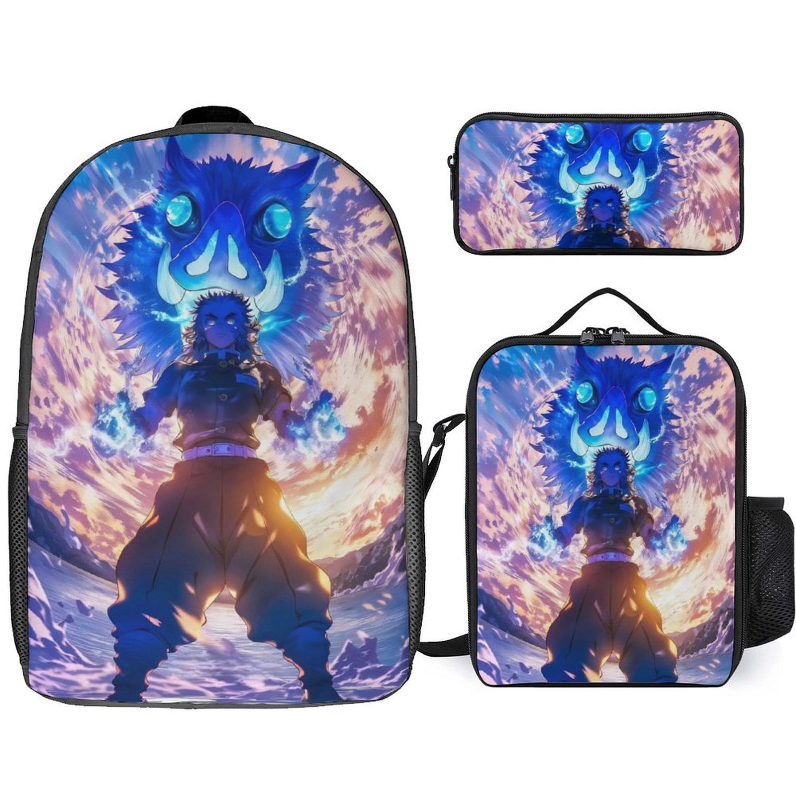 Demon Slayer Inosuke Hashibira 3 Piece Backpack Set with Lunch Bag ...