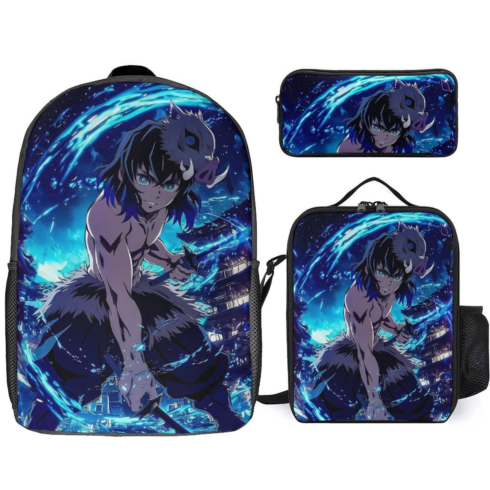 Demon Slayer Inosuke Hashibira 3 Piece Backpack Set with Lunch Bag ...
