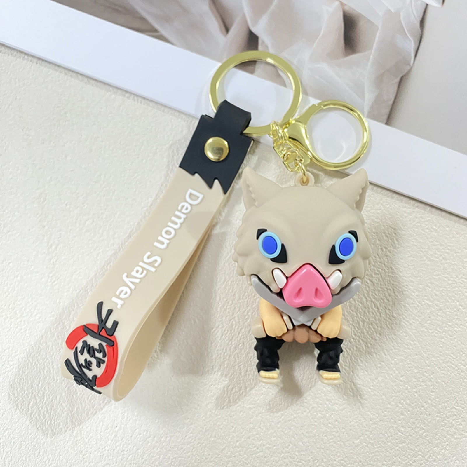 Demon Slayer Inosuke Hashibira Keychain - Boar Mask Character Rubber ...