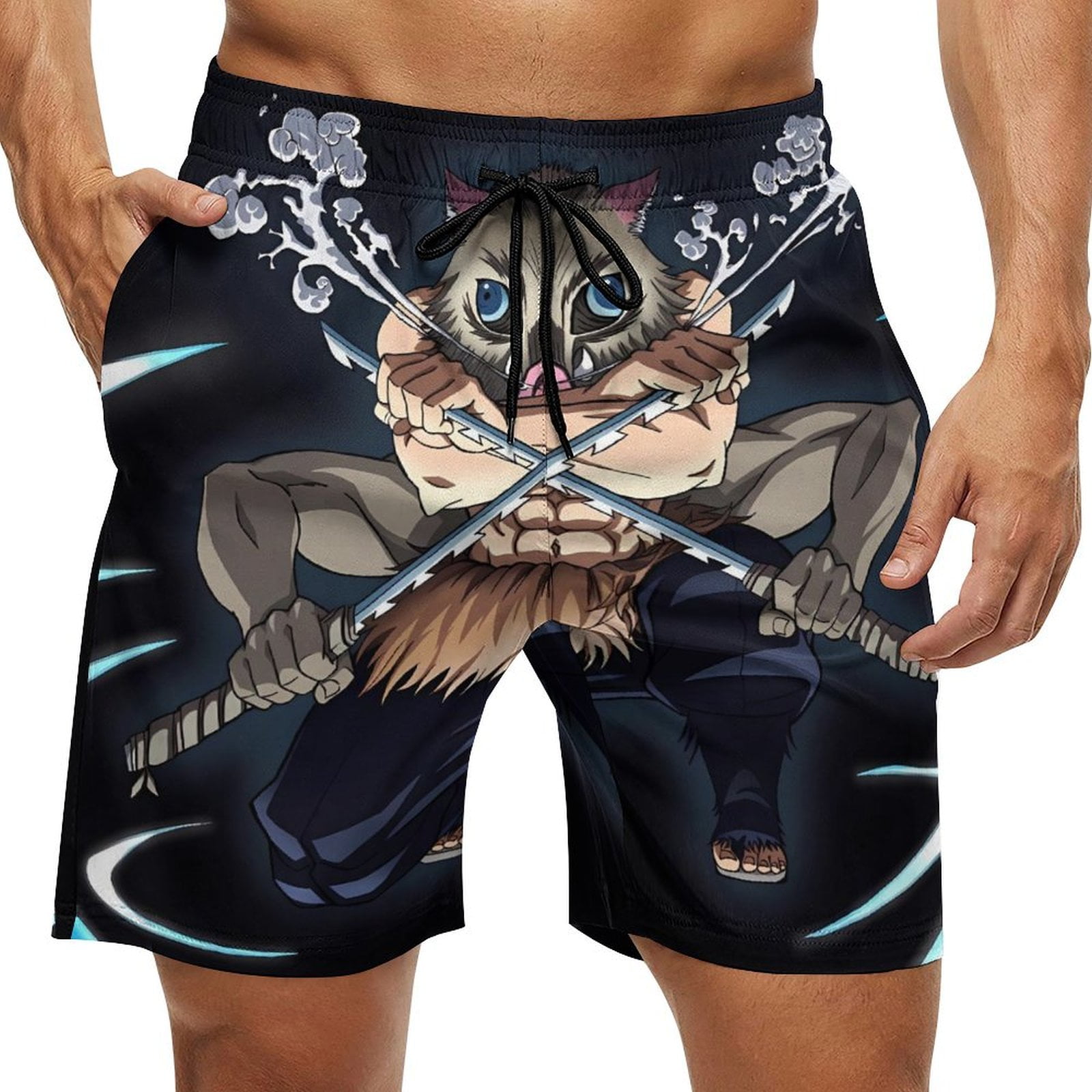 Demon Slayer Inosuke Hashibira Men's Beach Shorts Swim Trunks Quick Dry ...