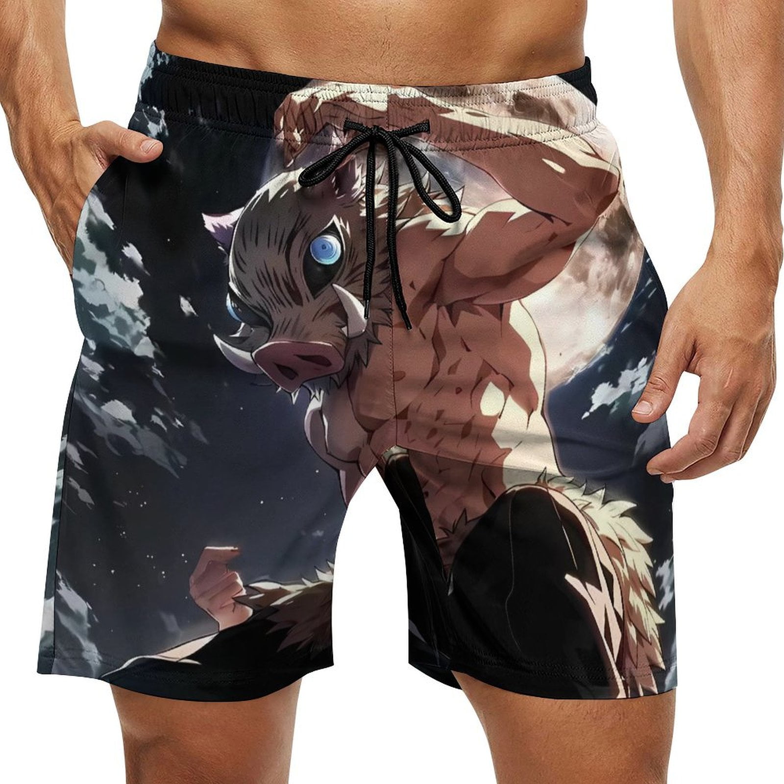 Demon Slayer Inosuke Hashibira Men's Beach Shorts Swim Trunks Quick Dry ...