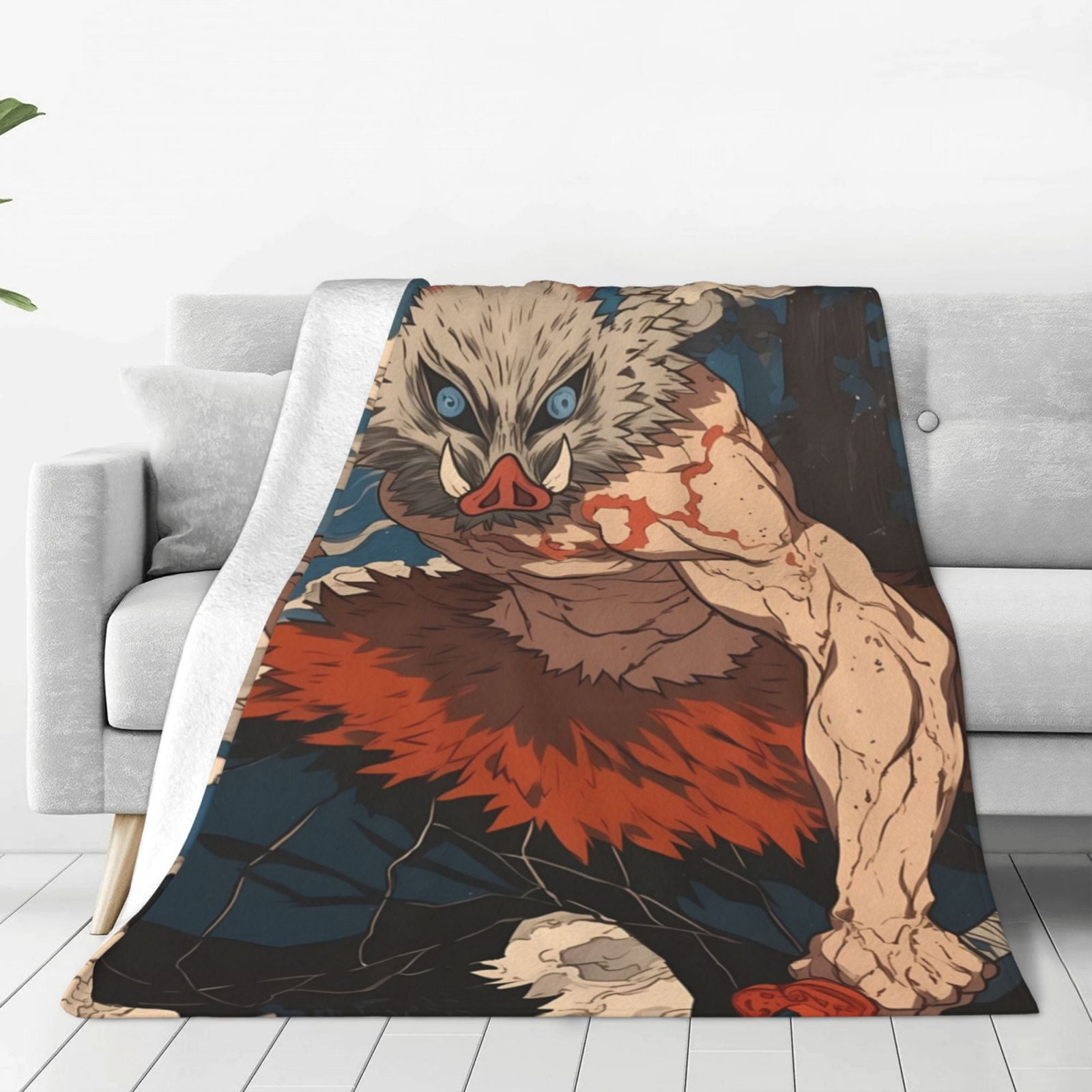Demon Slayer Inosuke Hashibira Throw Blanket Couch Bed Sofa Soft ...