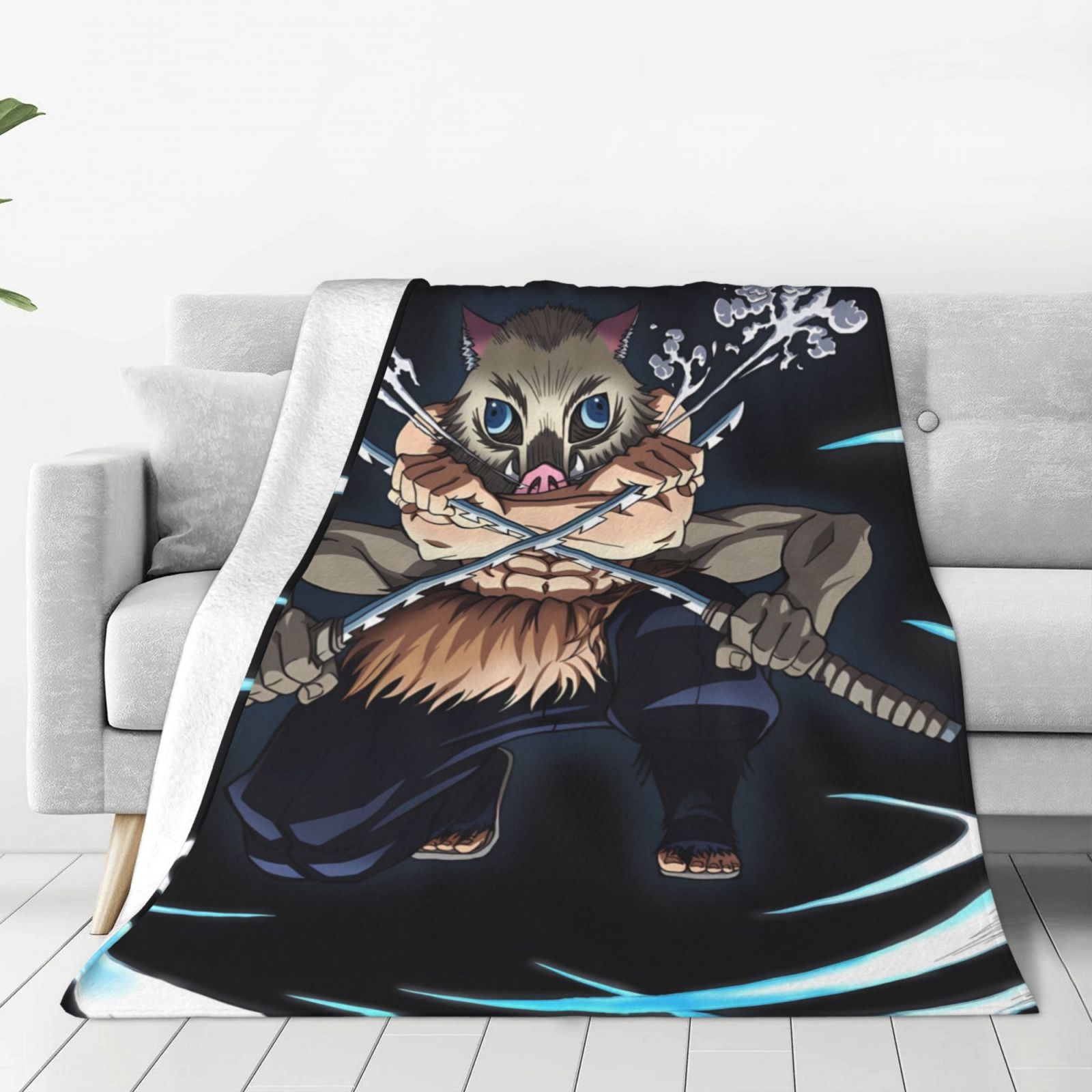 Demon Slayer Inosuke Hashibira Throw Blanket Couch Bed Sofa Soft ...